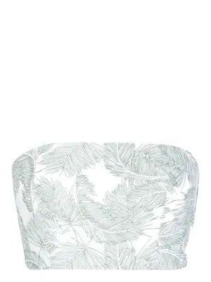 BAMBAH Bambah Palm Leaf-Print Bustier Top