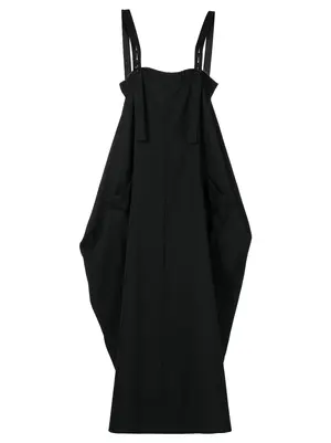 Y’s Square-neck Wool Dress - Black