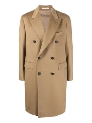 Tagliatore Peak-lapels Double-breasted Coat - Brown