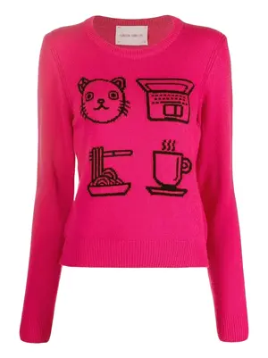 Alberta Ferretti Graphic-print Jumper - Pink