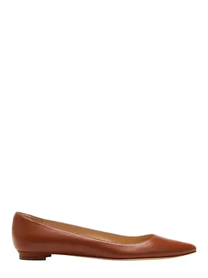 Manolo Blahnik Manolo Blahnik Lanza BB Ballerina Flats Medium Brown
