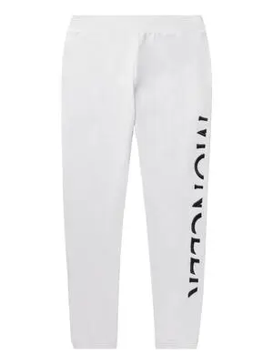 Moncler Tapered Logo-embroidered Cotton-jersey Sweatpants - White
