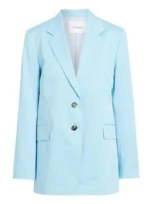 FRAME Oversized Cotton-blend Poplin Blazer - Light Blue