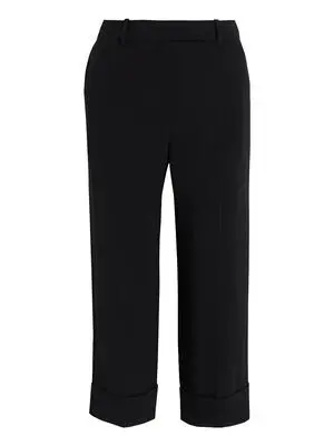 Simone Rocha Cropped Straight-leg Crepe Pants - Black