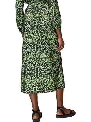 Whistles Fluro Animal Print Ruched Skirt - Multicolor
