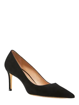 STUART WEITZMAN Stuart Weitzman 75 Pointed Toe Pumps Black Suede