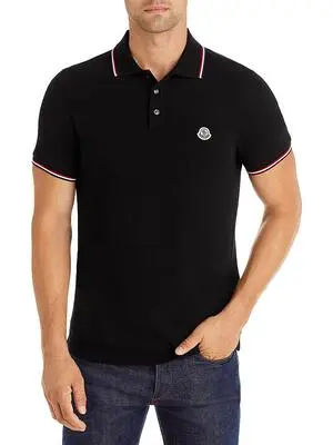 Moncler Short Sleeve Logo Polo Shirt - Black