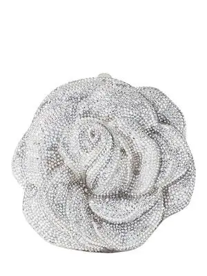 Judith Leiber Rose Desiree Crystal Clutch - Silver