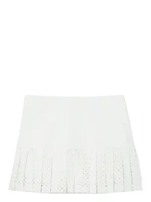 Tory Burch - Tory Burch Laser Cut Pleated-Hem Tennis Skirt