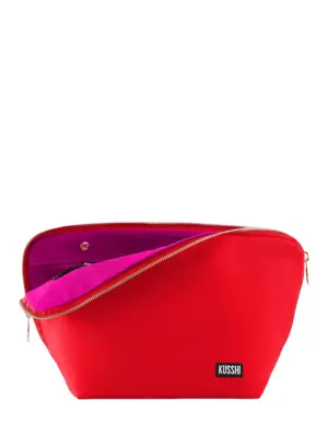 KUSSHI Vacationer Makeup Bag - Candy Apple Red/ Pink Nylon