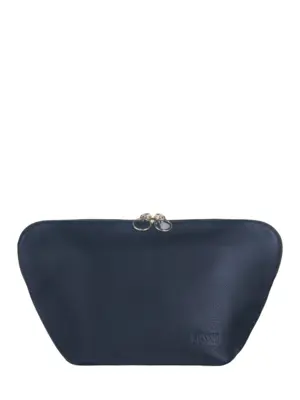 KUSSHI KUSSHI Vacationer Leather Makeup Bag Navy Leather/ Pink