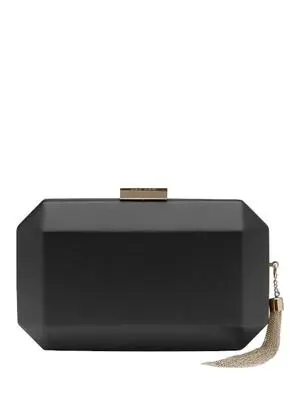 OLGA BERG Lia Faceted Clutch - Black
