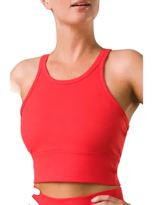 Prana Becksa Rib Sports Bra Carmine Red Heather