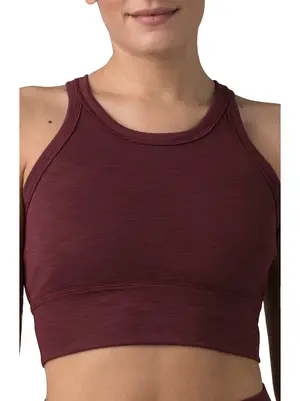 Prana Becksa Rib Sports Bra Maroon Heather