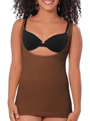 SHAPERMINT ESSENTIALS Open Bust Shaper Camisole - Chocolate