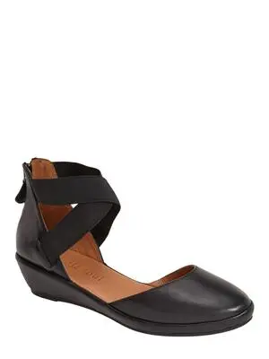 Gentle Souls Elastic Strap D'orsay Sandal - Black