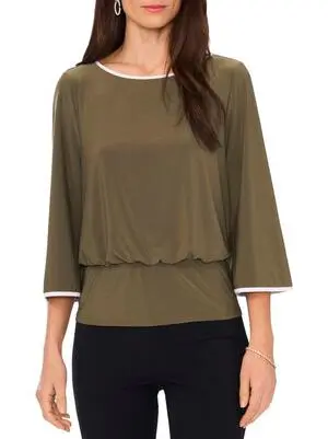 Chaus Banded Waist Flare Sleeve Top - Olive 300