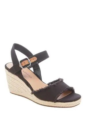 Lucky Brand Espadrille Wedge Sandal - Black Fabric