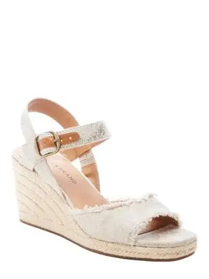 Lucky Brand Espadrille Wedge Sandal - Natural/ Platinum Fabric