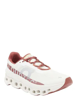 On On Cloudmonster Lace-Up Sneakers Ivory/ Ruby