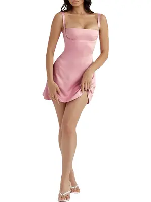 House Of Cb Kara Quartz Cocktail Mini Dress - Pink
