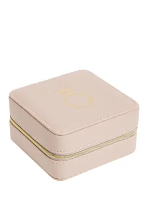 Nordstrom Square Zip Jewelry Box Blush- Gold Ring
