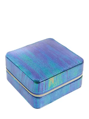Nordstrom Square Zip Jewelry Box Green Rainbow