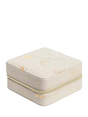 Nordstrom Square Zip Jewelry Box Grey- Gold Celestial