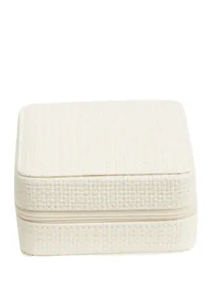 Nordstrom Square Zip Jewelry Box Ivory Woven