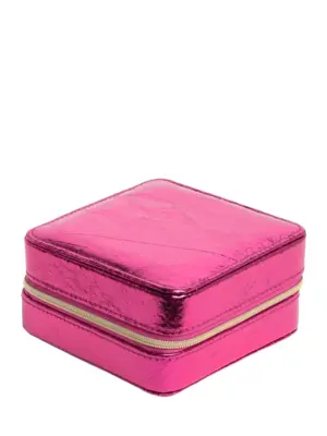 Nordstrom Square Zip Jewelry Box Metallic Hot Pink