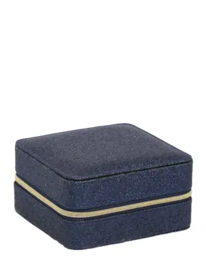 Nordstrom Square Zip Jewelry Box Navy Glitter
