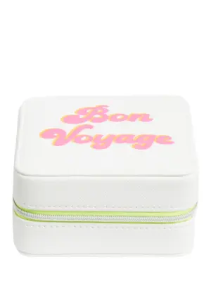 Nordstrom Square Zip Jewelry Box White- Neon Bon Voyage