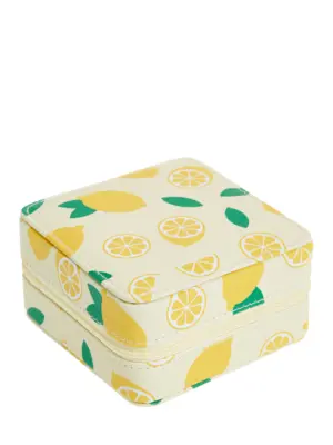 Nordstrom Square Zip Jewelry Box Yellow- Lemons
