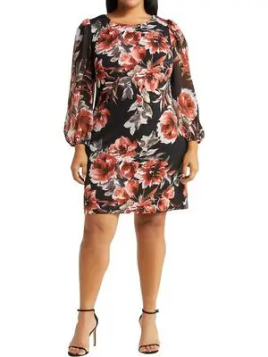 CONNECTED APPAREL Floral Print Dress - Spice