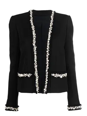 Balmain Pearl-trim Oversized Jacket - Black