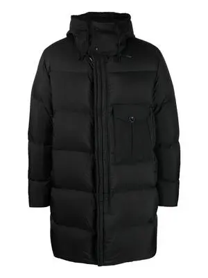 TEN C Hooded Puffer Jacket - Black