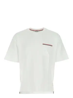 Thom Browne Rwb-stripe Short-sleeve T-shirt - White