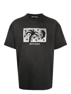 Palm Angels Graphic-print Crew-neck T-shirt - Black