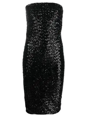 P.a.r.o.s.h Sequin Off-shoulder Dress - Black