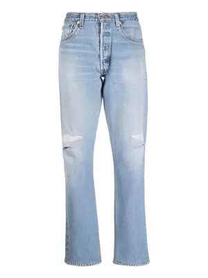 RE/DONE Distressed Straight-Leg Jeans