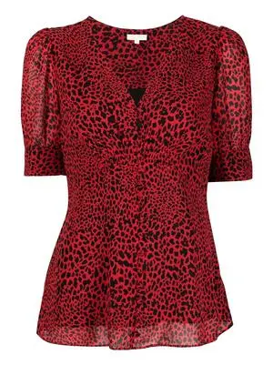 Michael Kors Leopard-print Blouse - Red