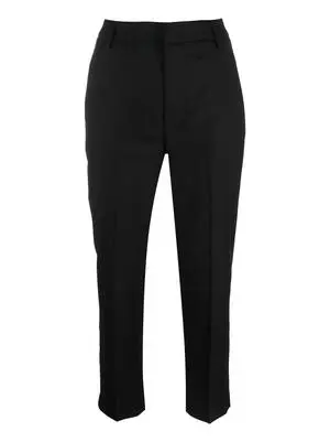 DONDUP Low-rise Tapered Cropped Trousers - Black