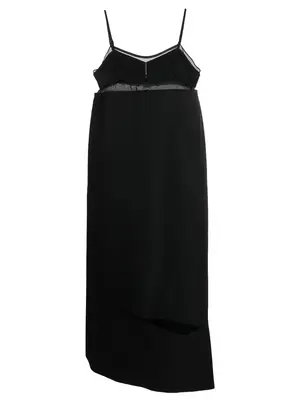 Sacai Asymmetric Cut-out Midi Dress - Black
