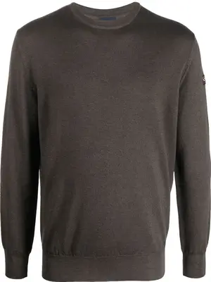 Paul & Shark Virgin Wool Crew Neck Jumper - Brown