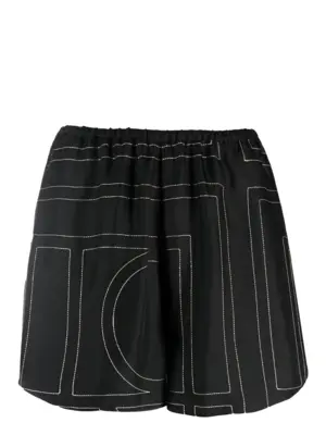 TOTÊME TOTEME Geometric-Print Silk Shorts