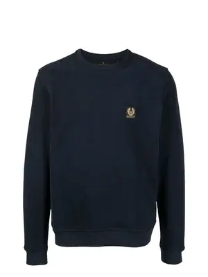 Belstaff Logo-patch Cotton Sweatshirt - Blue