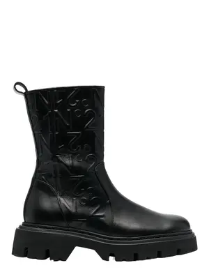 N°21 Logo-embossed Combat Boots - Black