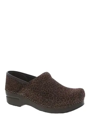Dansko Professional Clog Mini Leopard Suede