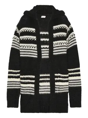 Saint Laurent Baja Classic Cardigan - Noir & Natural