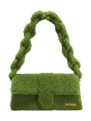 Jacquemus Jacquemus Le Bambidou Shearling Shoulder Bag Green